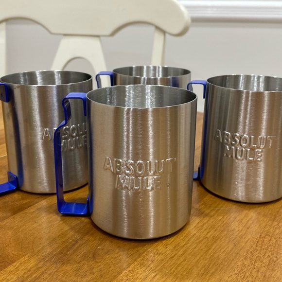 Dining | Set Of 4 Absolut Vodka 12oz Stainless Steel Mule Mugs | Poshmark